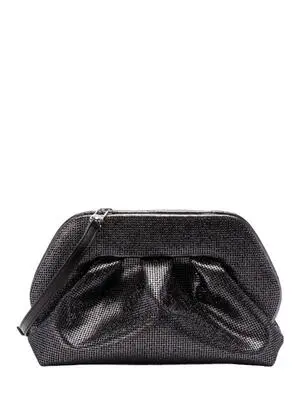 THEMOIRE Tia Clutch Bag With Shoulder Strap - Black