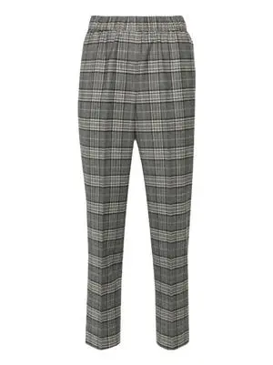 Peserico Plaid Tapered Pants - Black