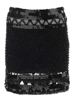 Alberta Ferretti Sequins-embellished Mesh Mini Skirt - Black