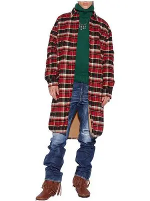 Dsquared2 Checked Single-breasted Coat - Multicolor