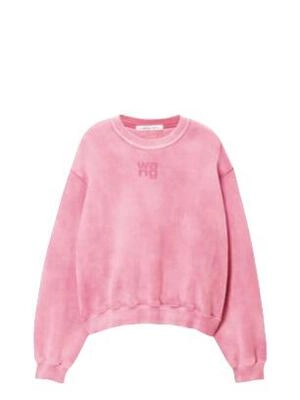 Alexander Wang Alexander Wang T Logo Embossed Crewneck Sweatshirt Pink