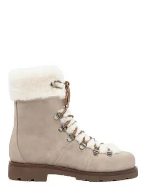 SCAROSSO Scarosso Kat Shearling Lined Lace-Up Boots