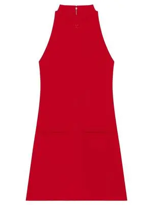 COURREGES High-neck Sleeveless Dress With Logo Detail - Red
