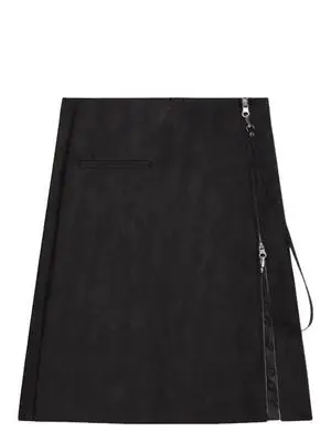 COURREGES Courrèges Zipped Lace Midi Skirt - Black