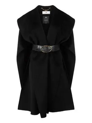 Elisabetta Franchi Belted Cape Coat - Black