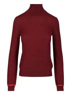 Loewe High Neck Knitted Jumper - Brown