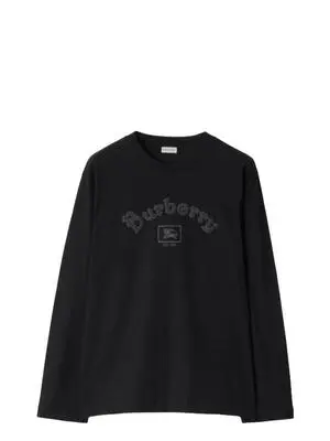 Burberry Knight Logo Embroidered Sweatshirt - Black