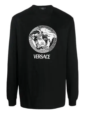 Versace Logo-print Cotton T-shirt - Black