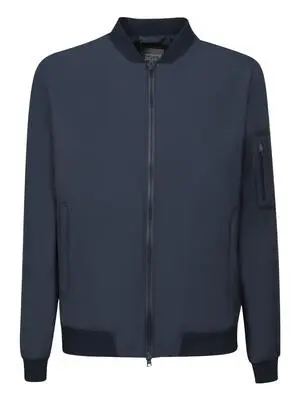 Herno Herno Logo Printed Lightweight Zip-Up Jacket Navy