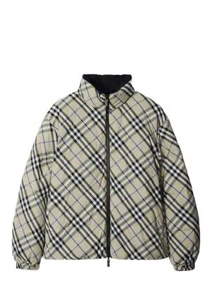 Burberry Reversible Checked Puffer Jacket - Nude
