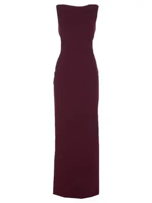 Solace London Imogen Sleeveless Maxi Dress With Vent Detail - Red