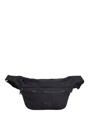 Y3 Staple Logo Detailed Zipped Fanny Pack - Black
