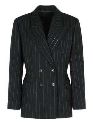 Isabel Marant Étoile Double-breasted Striped Blazer - Black