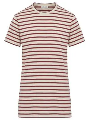 JIL SANDER Jil Sander Striped Crew-Neck Dress Nude