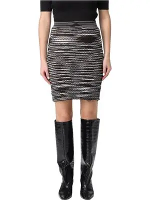 Missoni Striped Ribbed Knit Skirt - Black