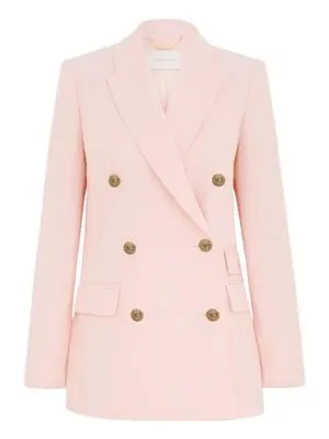 Zimmermann Crush Double Breasted Jacket - Pink