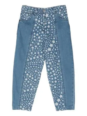 Stella McCartney Belt-loop Jeans With Star Pattern - Blue