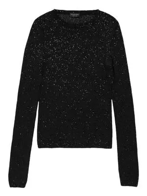 Balenciaga Sequined Long-sleeve Top - Black