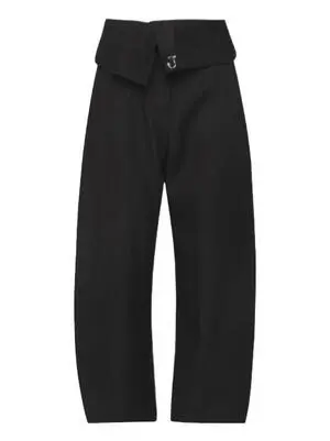 J.W.ANDERSON Fold-over Belted Wide-leg Trousers - Black