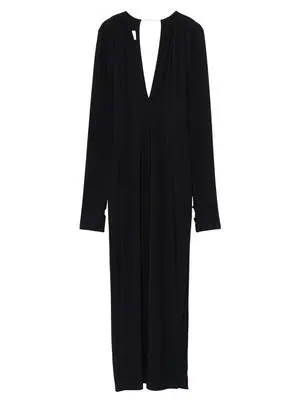 MAISON MARGIELA V-neck Long-sleeve Maxi Dress - Black