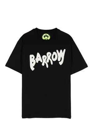 BARROW Smiley Print Cotton T-shirt - Black