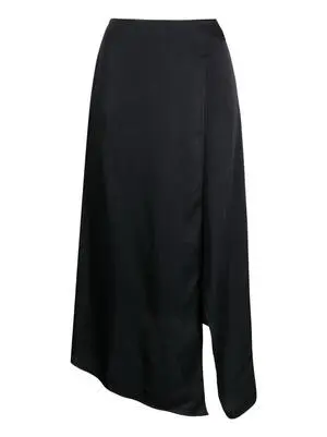 Stella McCartney Asymmetrical High-waisted Midi Skirt - Black