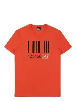 EA7 Logo T-shirt With Round Neck Red