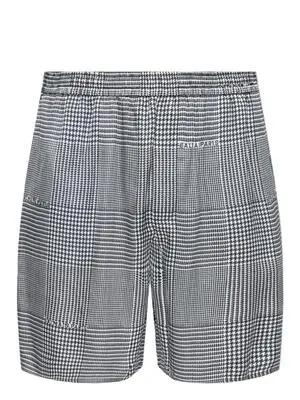 Balmain Houndstooth Patterned Wide-legged Shorts - Grey