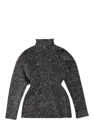 Balenciaga Paillette Engineered Hourglass Top - Silver