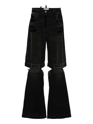 Attico The Lunghi" Cut-out Jeans - Black