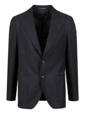 Tagliatore Logo Single-breasted Blazer - Black