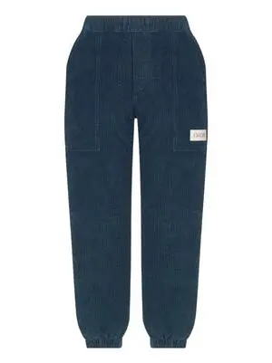 Dior Elastic Waist Casual Pants With Logo Detail - Blue