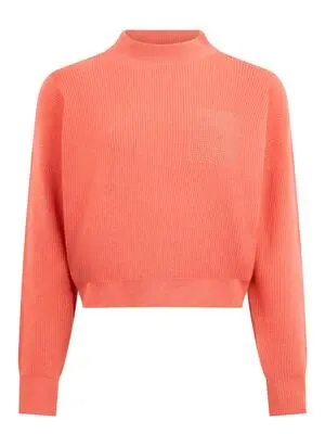 Peserico Cropped High Neck Knitted Sweater - Pink