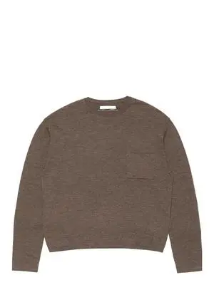 Acne Studios Logo Patch Crewneck Jumper - Walnut Brown