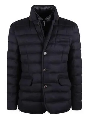 MOORER Quilted Down Jacket With Stand Collar - Black