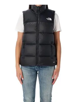 The North Face Logo Printed Zip-up Vest - Black