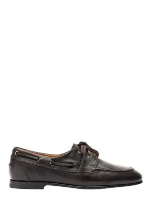 SCAROSSO Ginevra Lace-up Loafers - Brown