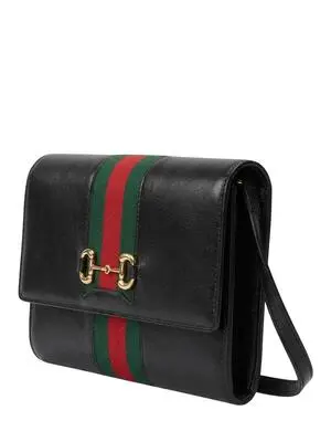 Gucci Strapped Horsebit Web Wallet - Black