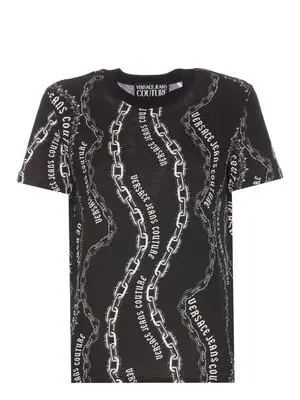 Versace Chain Print Crewneck T-shirt - Black