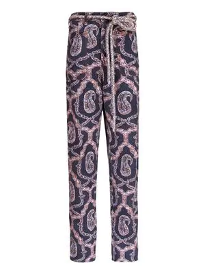 Etro Paisley Print Tied-waist Denim Trousers - Black