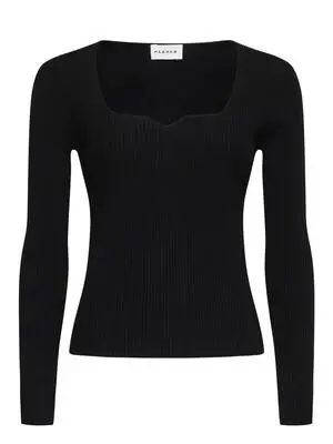 P.a.r.o.s.h Romy Square-neck Jumper - Black