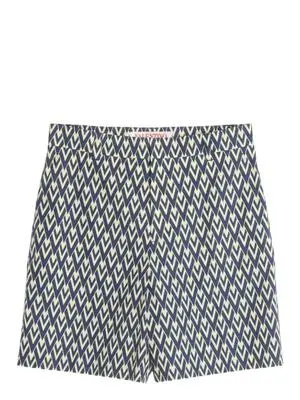 Valentino Garavani Printed Patterned Shorts - Navy Blue