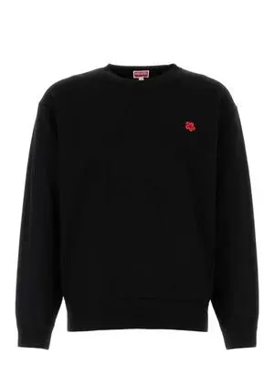 Kenzo Boke Flower Embroidered Crewneck Sweater - Black