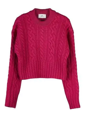 AMI Ami Paris Cable-Knit Virgin Wool Jumper