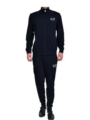 EA7 Long-sleeved Sports Suit With Logo - Black