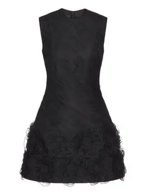 Valentino Garavani Sleeveless Dress With Ruffle Embellishments - Black