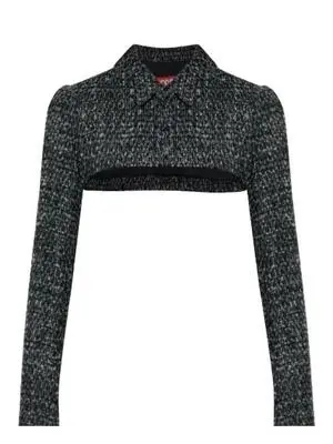 DIESEL® Tweed-texture Cropped Jacket - Black