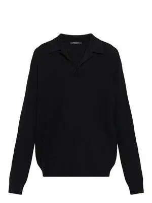 Balmain Collared Knit Long-sleeve Sweater - Black