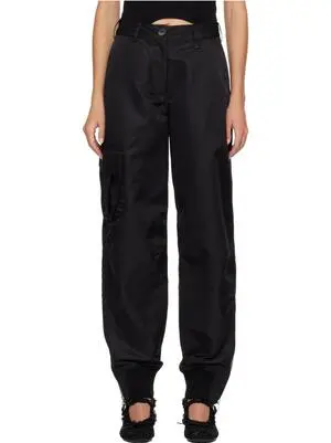 Simone Rocha Satin Cargo Pants - Black