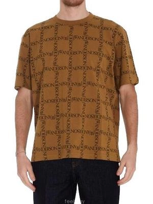 J.W.ANDERSON Jw Anderson Logo Printed Crewneck T-shirt - Brown